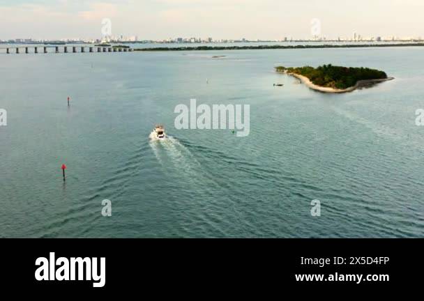 4k Beautiful cinematic aerial footage of a yacht sailing close to ...