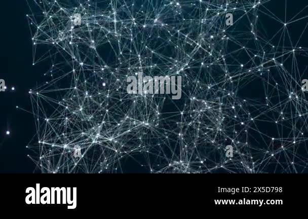 Blue and orange illuminated polygon or plexus network. Abstract wire, technology, science ...