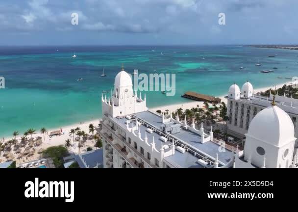 Aruba Skyline At Palm Beach In Oranjestad Aruba. Beach Landscape ...