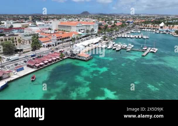 Aruba Skyline At Oranjestad In Caribbean Netherlands Aruba. Caribbean ...