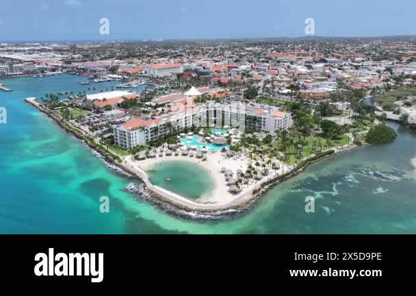 Beachfront Resort At Oranjestad In Caribbean Netherlands Aruba ...