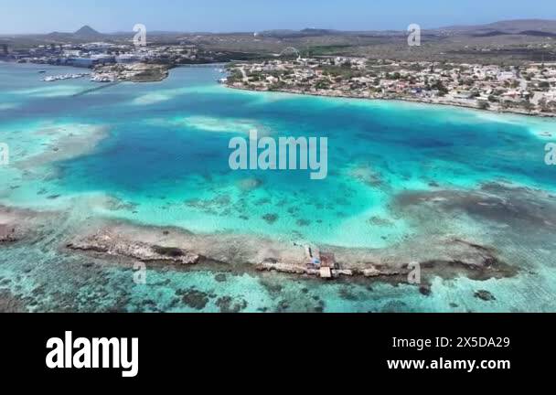 Caribbean Skyline At Oranjestad In Caribbean Netherlands Aruba. Beach ...