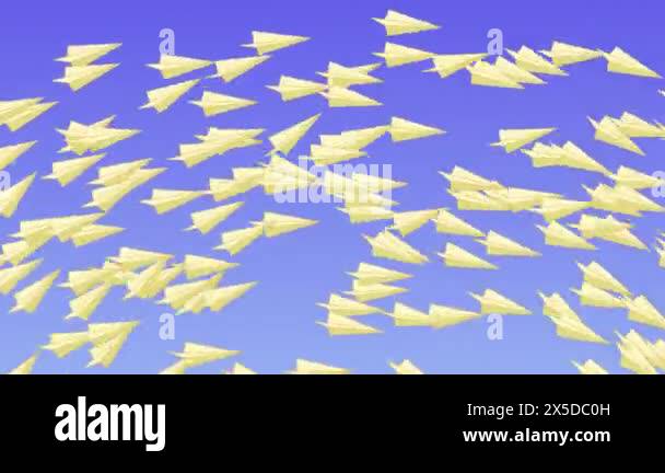 Paper planes animated flat design flight. Airplanes crafted paper sheet ...