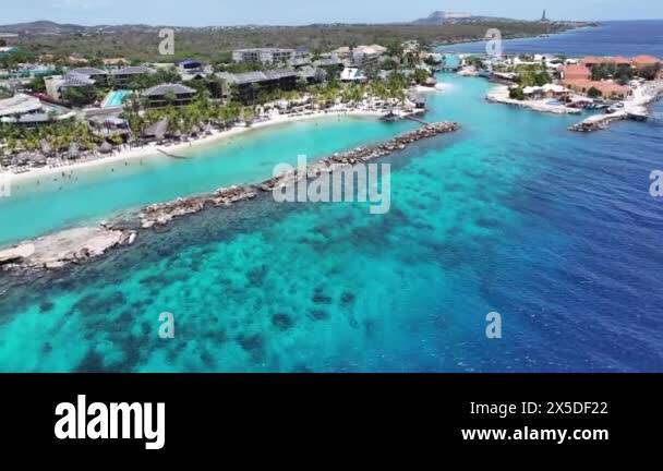 Caribbean Skyline At Willemstad In Netherlands Curacao. Beach Landscape ...