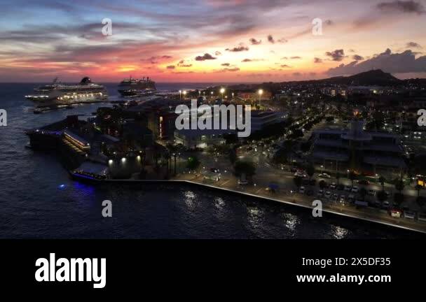 Curacao Skyline At Punda In Willemstad Curacao. Cityscape Skyline ...