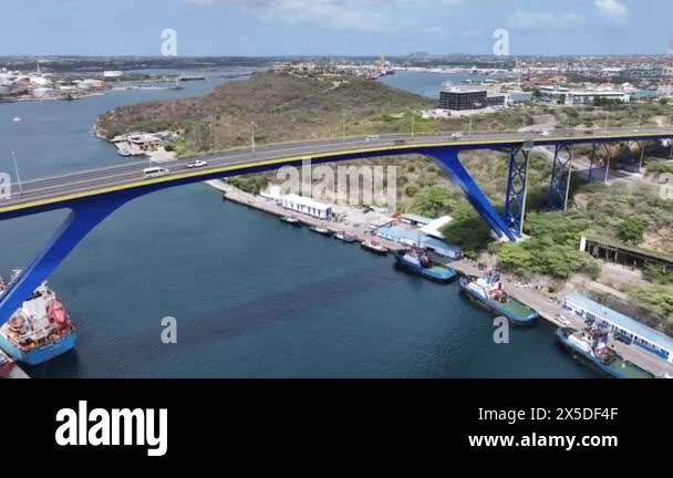 Curacao Bridge At Otrobanda In Willemstad Curacao. Caribbean Island ...