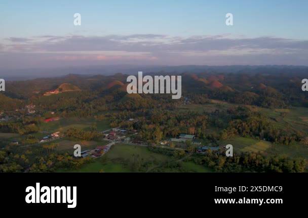 4K Aerial drone video of magical Chocolate hills, a unique geological ...