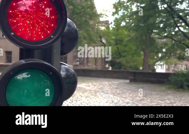 Traffic lights with red light signals Stock Videos & Footage - HD and ...