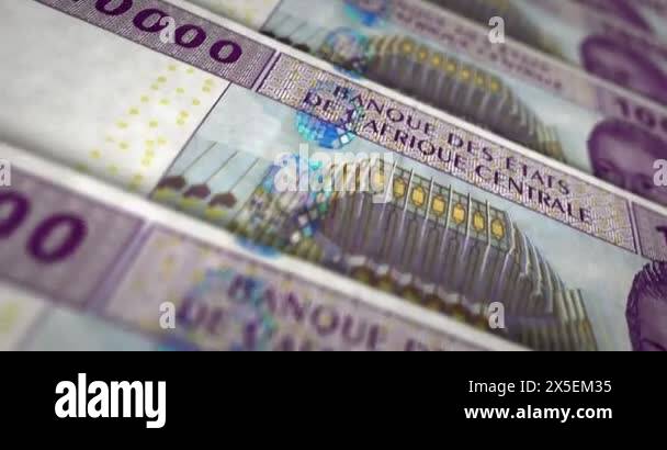 Central African CFA Franc money Cameroon Chad Congo Gabon banknote loop ...