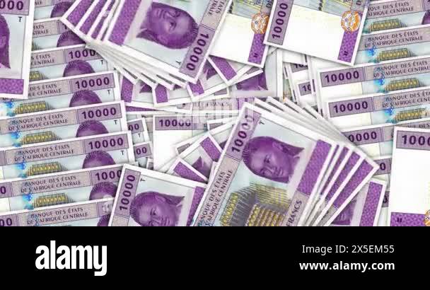 Central African CFA Franc money Cameroon Chad Congo Gabon banknotes in ...