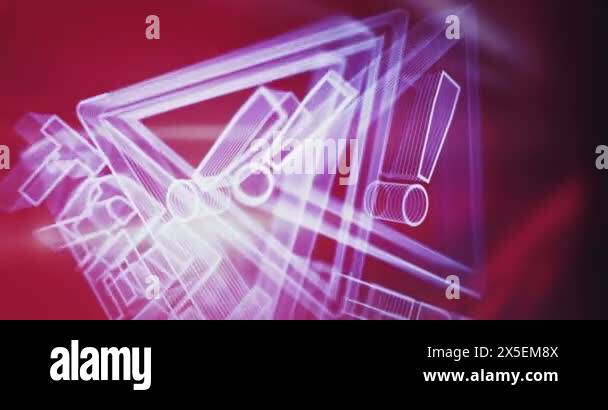 Alert Warning Exclamation Mark Symbol Rotating On Lights Loopable