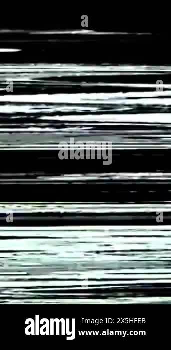 Vertical video. Analog noise. Static glitch. Television screen defect ...
