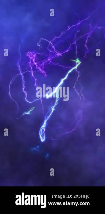 Vertical Purple and Blue Lightning Streaks Cloudy Atmosphere 4K Loop ...