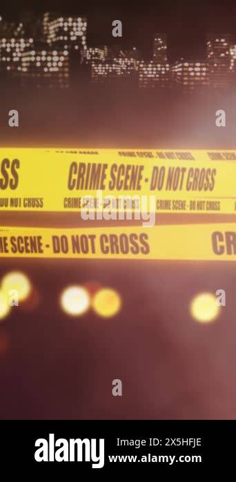 Vertical Big City Crime Scene Police Tape 4K features crime scene ...