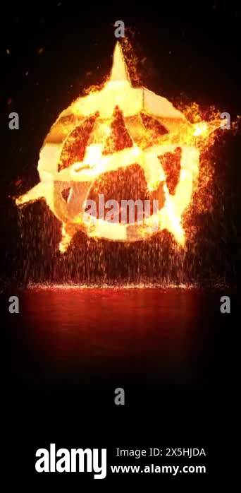 Vertical Anarchy Symbol Burning and Sparks 4K Loop features an A ...