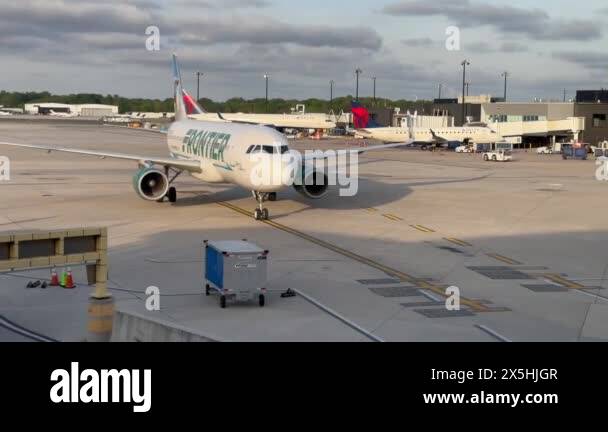 Baltimore, Maryland, USA 3 May 2024: Frontier airlines Airbus A320 jet ...