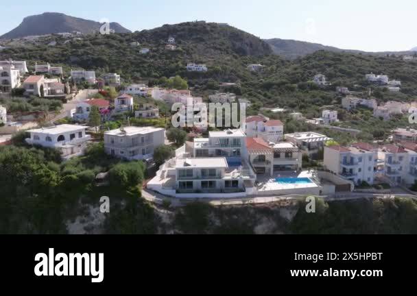 Crete, Greece. Aerial drone shot. Falassarna Beach in Chania, Elafonisi ...
