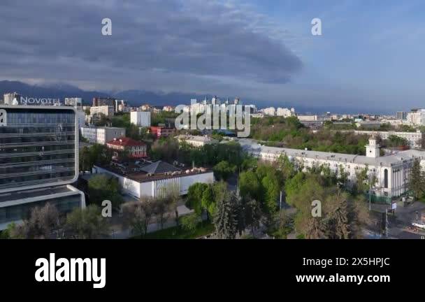Almaty, Kazakhstan. 04.30.2024. View from a quadcopter of the largest ...