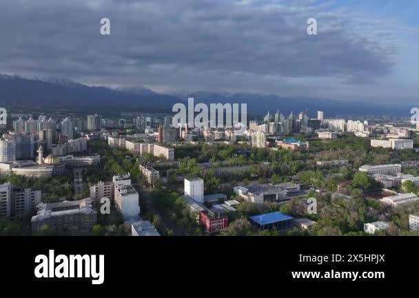 Almaty, Kazakhstan. 04.30.2024. View from a quadcopter of the largest ...