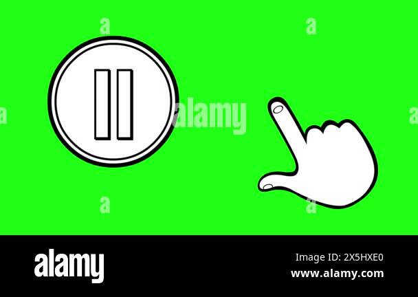 Video Drawing Animation Hand Cartoon Pressing Player Media Button Play