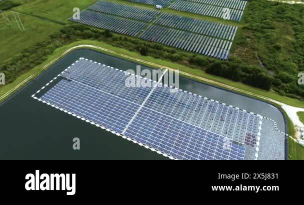 Floating solar panels at sustainable electrical power plant for ...
