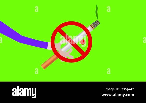 Man give cigarette animation of no smoking sign, prohibiting sign 2d ...