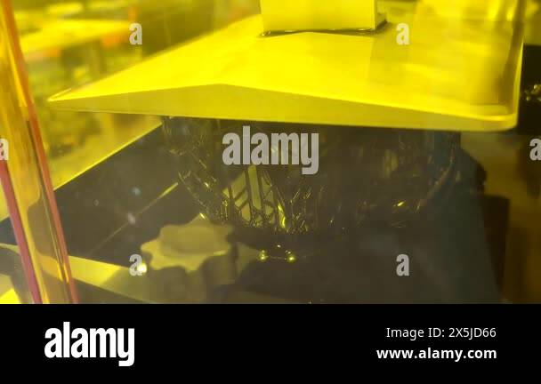 3D printer working process. 3D printing. Stereolithography ...