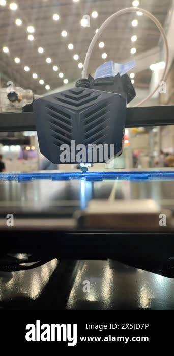 Process of printing object on 3D printer from molten plastic. 3D ...