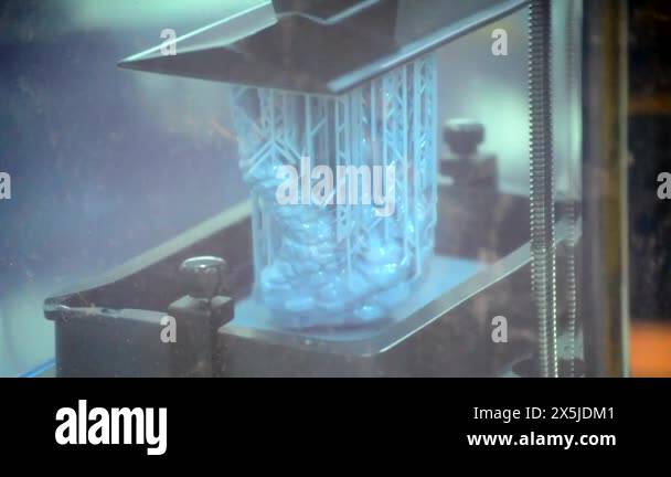 3D printer working process. 3D printing. Stereolithography ...