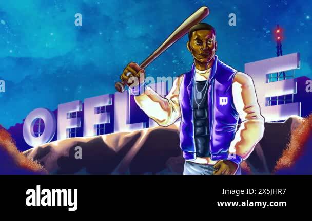 An animated cartoon stream overlay for when the stream is offline Stock ...