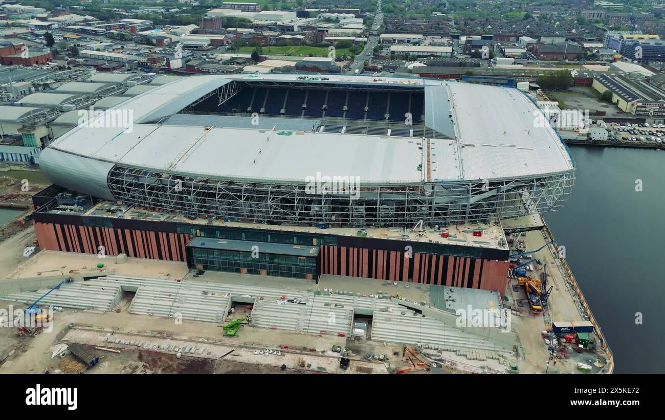 Aerial footage of Everton's new stadium Stock Video Footage - Alamy