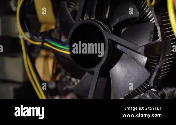 Computer pc cooler fan turn on and off. Electronic cooling device of ...