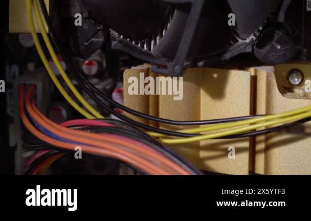 Computer pc cooler fan turn on and off. Electronic cooling device of ...