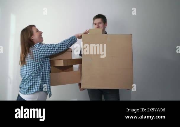 Man drops cardboard boxes Stock Videos & Footage - HD and 4K Video ...