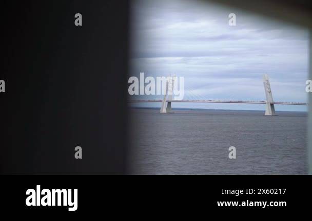 Western high-speed diameter ZSD in St. Petersburg, Russia. Road bridge ...