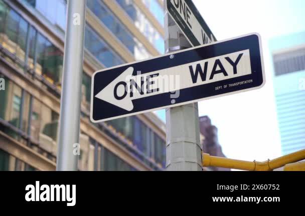 One way road sign Stock Videos & Footage - HD and 4K Video Clips - Alamy