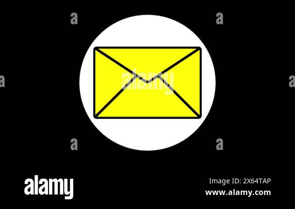 Animated email icon on a black and white background Stock Video Footage ...