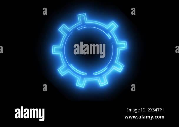 Animated neon cogwheel gear icon Stock Videos & Footage - HD and 4K ...