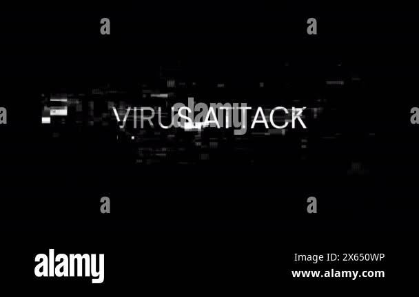 Virus attack text with screen effects of technological failures ...
