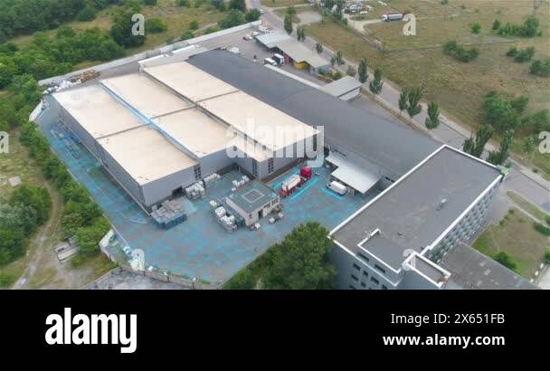 Exterior of a chemical plant. Chemical plant top view. Exterior of a ...