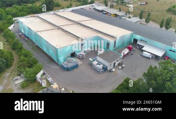 Exterior of a chemical plant. Chemical plant top view. Exterior of a ...