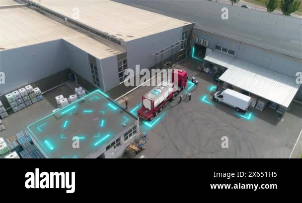 Exterior of a chemical plant. Chemical plant top view. Exterior of a ...