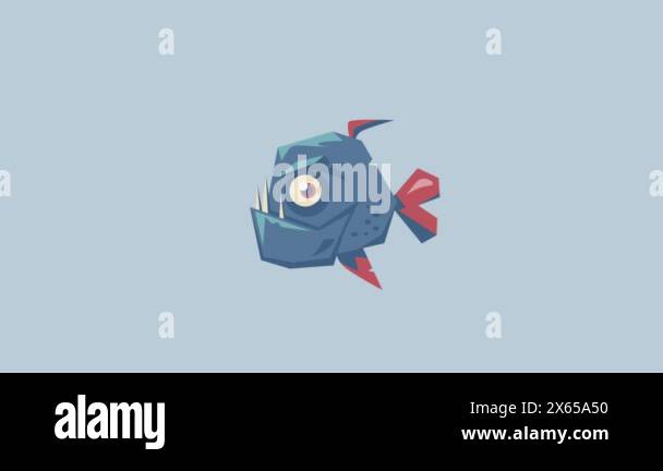 Fish Swimming 4K Animation Cartoony Vector Icon Stock Video Footage - Alamy