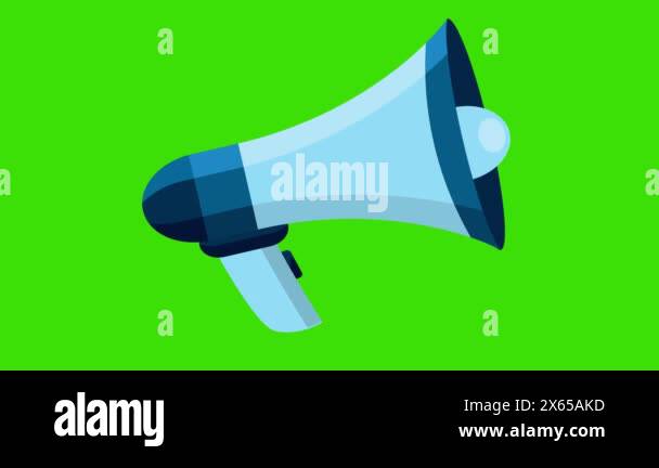 Megaphone animation on a green screen,Loudspeaker announcing crazy ...