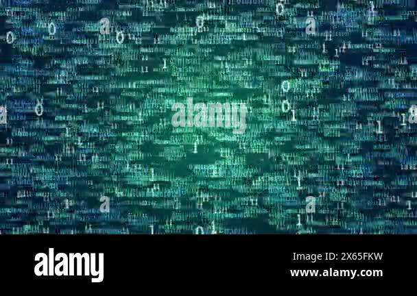 Abstract binary code background. 3D rendering animation with digits one and zero. Artificial ...