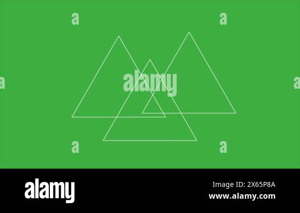 Animation video loop triangle on green screen background Stock Video ...