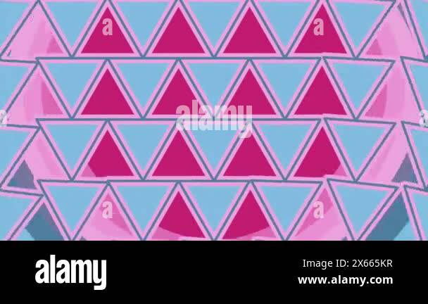Colorful pattern of inverted triangles in shades of pink and blue that ...