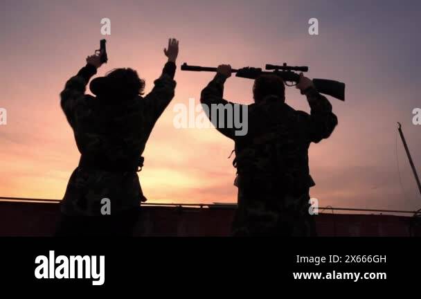 Military background of moving silhouettes of people in uniform with ...