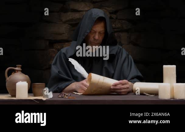 Old monk writes quill pen Stock Videos & Footage - HD and 4K Video ...