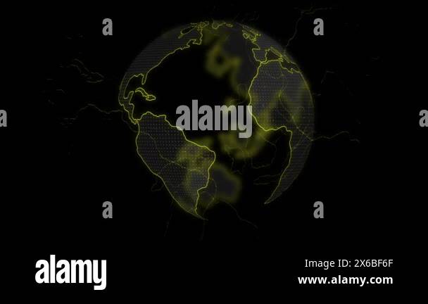 Global Communication Concept, The Earth Rotating With Node And Line ...
